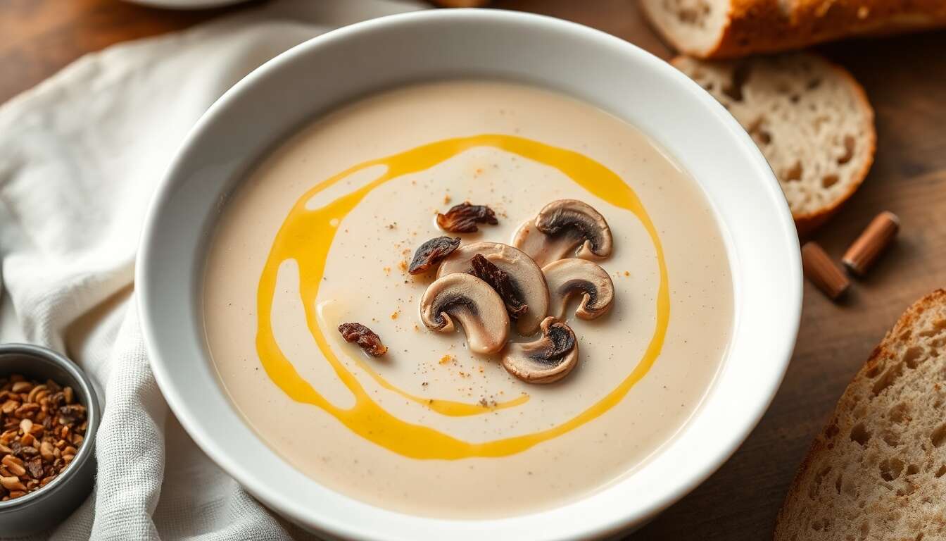 Velouté de champignons : recette facile et savoureuse