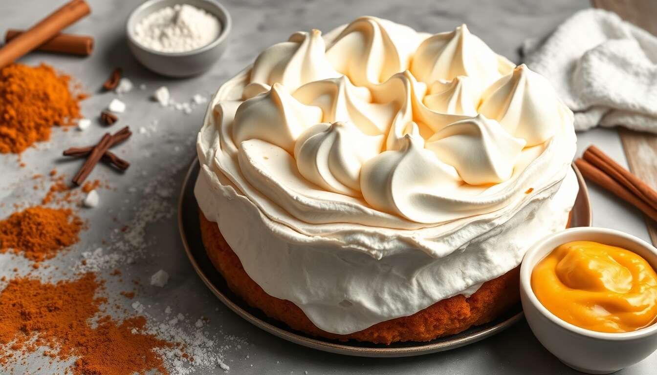 Cake meringué à la patate douce et épices : recette gourmande