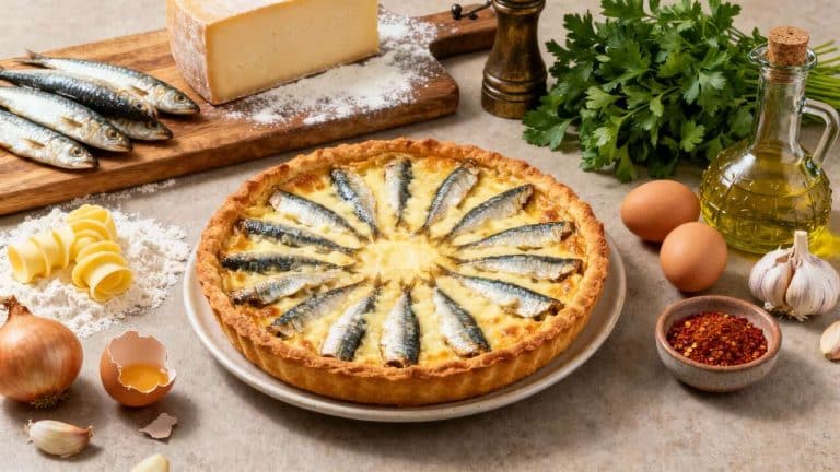 Tarte basque : sardines fraîches et fromage de brebis